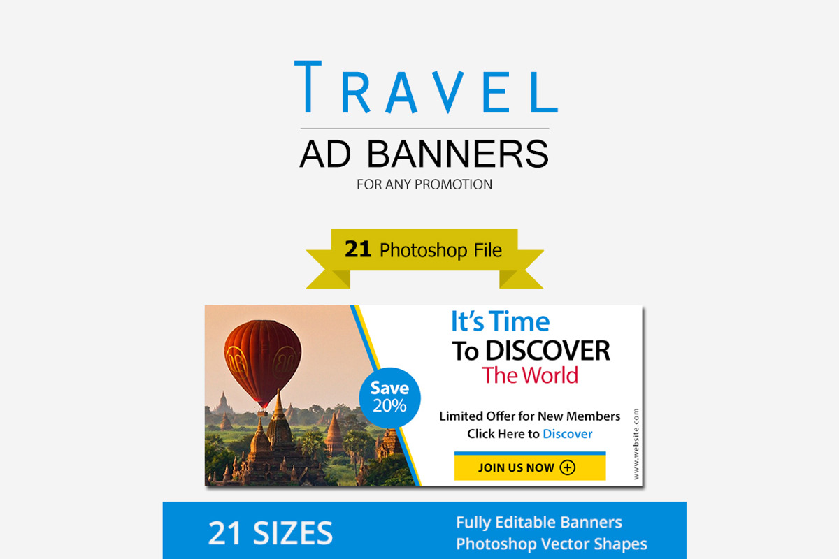 Travel Ad Banners, a Templates & Theme by Creative Templates | Creative ...