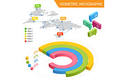 Flat 3d isometric infographic for your business presentations. Big set ...