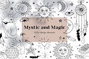 Mystic and Magic Line Art Drawings, an Object Graphic by Rose Design