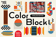 Retro Colour Block Vector Objects, an Object Graphic by angelainthefields