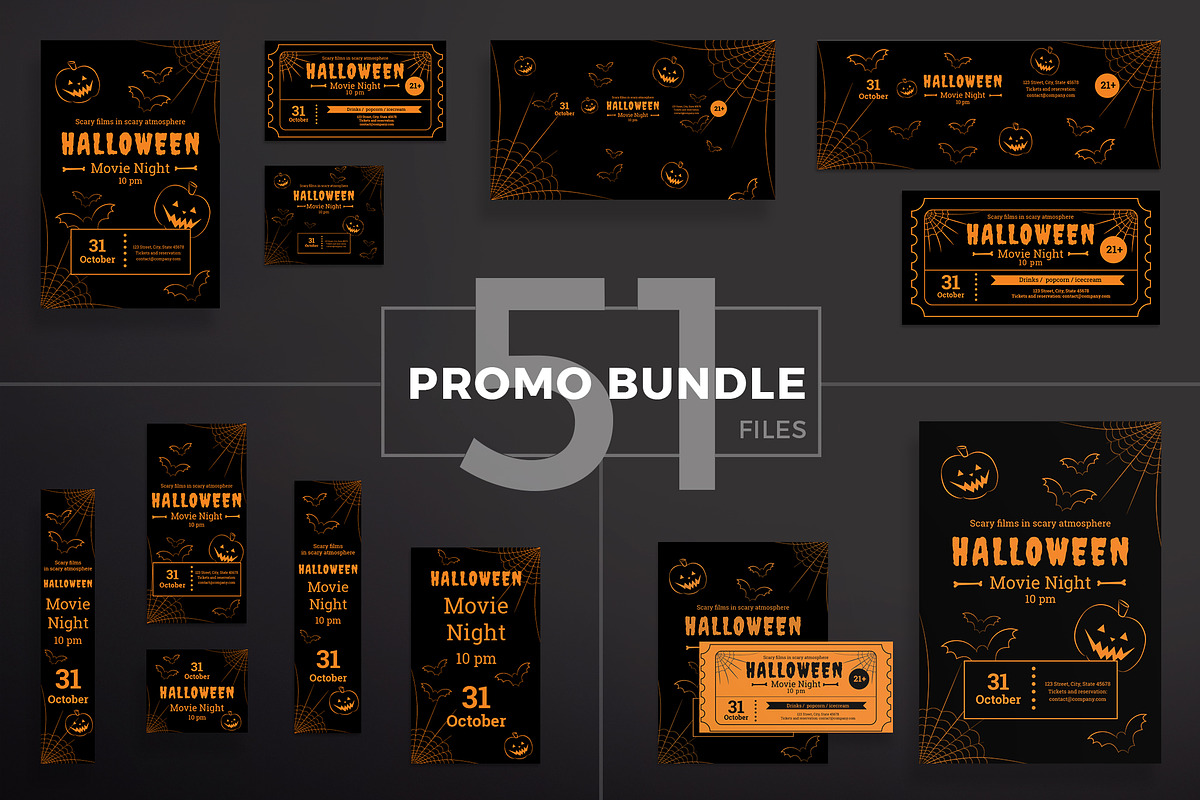 Promo Bundle | Halloween, a Poster Template by Amber Graphics
