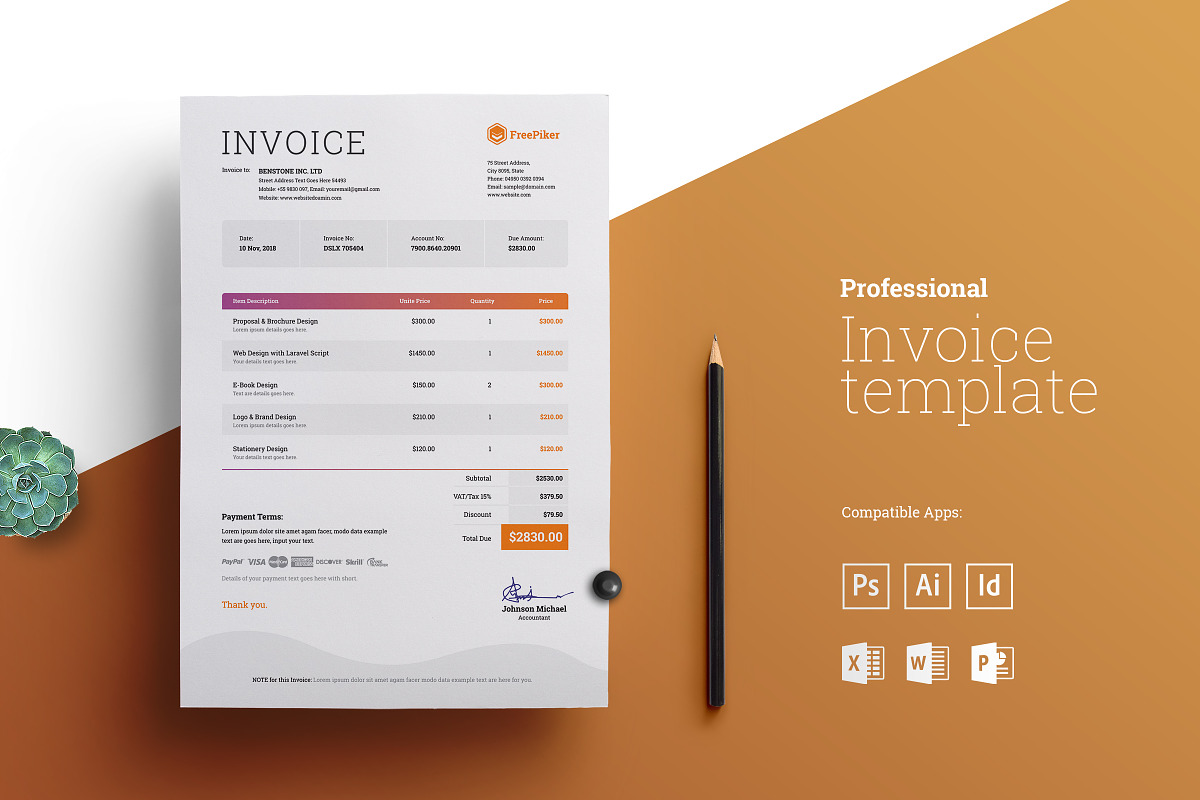 Excel Invoice Bundle | Save 80%, a Stationery Template by GoldenPixelStudio