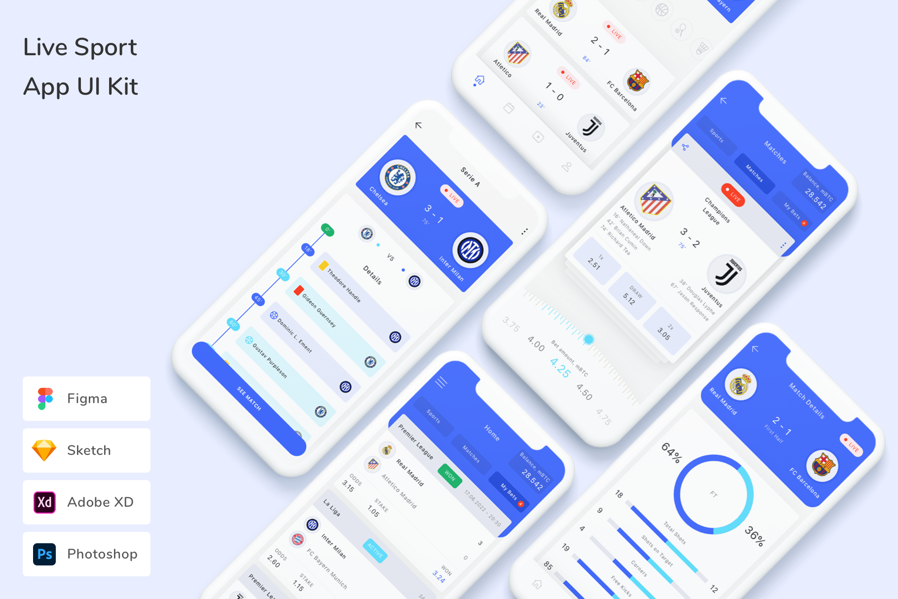 Live Sport App UI Kit, an UI Kit Template by Betush