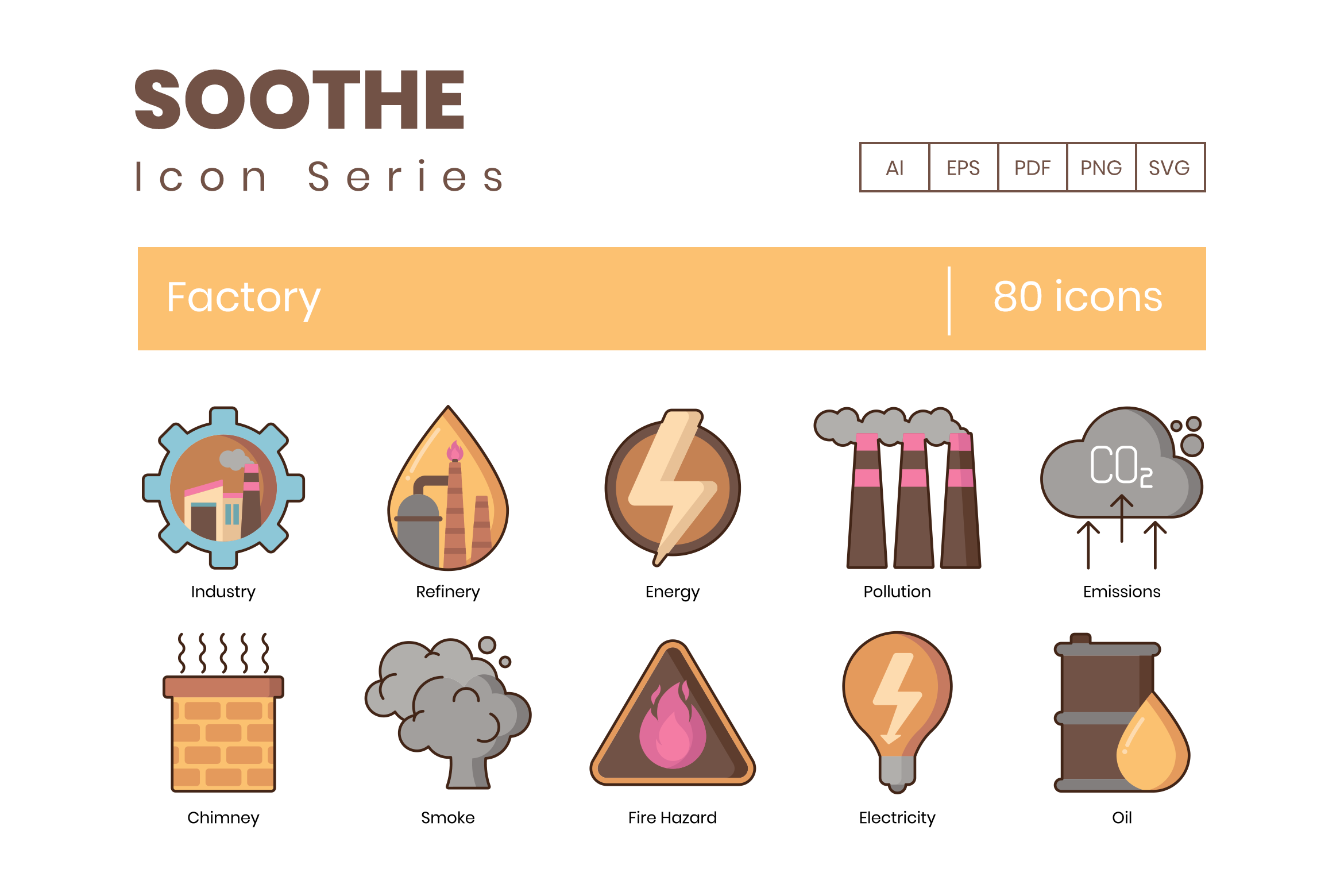 80 Factory Icons | Soothe | Icons ~ Creative Market