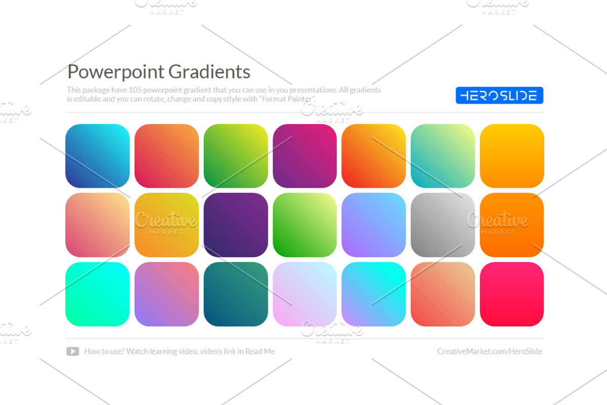 +100 Powerpoint Editable Gradients, a Presentation Template by MeemSlide