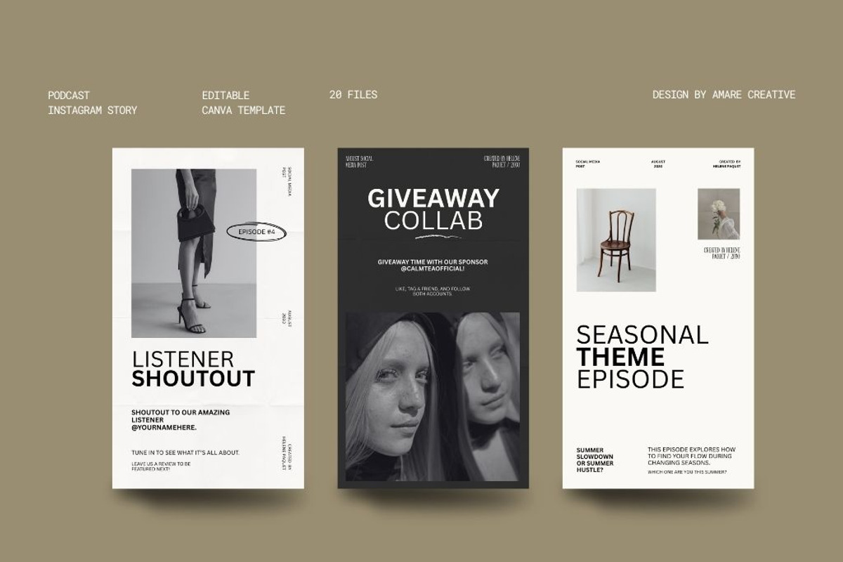 20 Podcast Instagram Story Template | Amare Creative