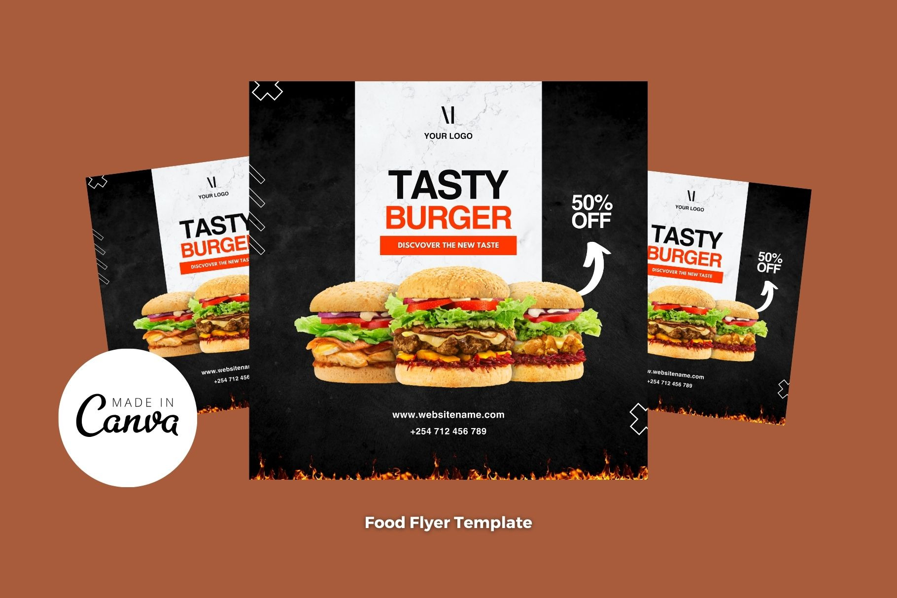 Burger Fast Food Canva Template, a Social Media Template by MK Creatives