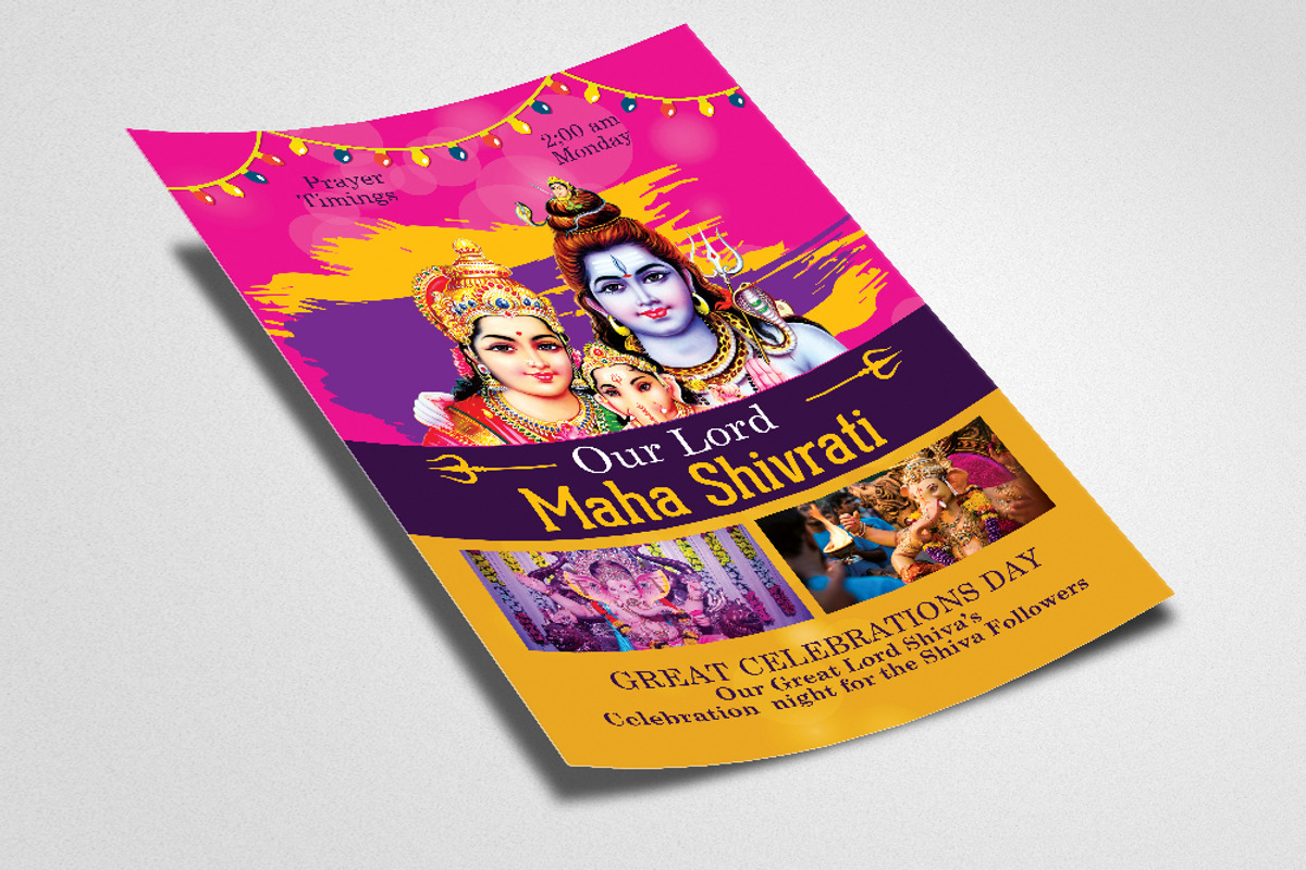 Shivrati Hindu Event Flyer/Poster, a Flyer Template by Psd Templates