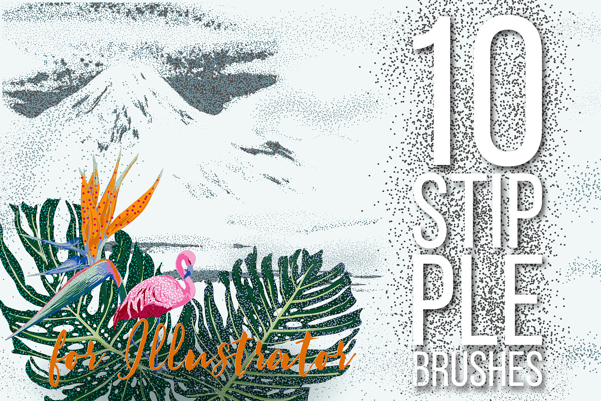 Stipple Brushes for Illustrator, a Brush Add-On by OlgaRom