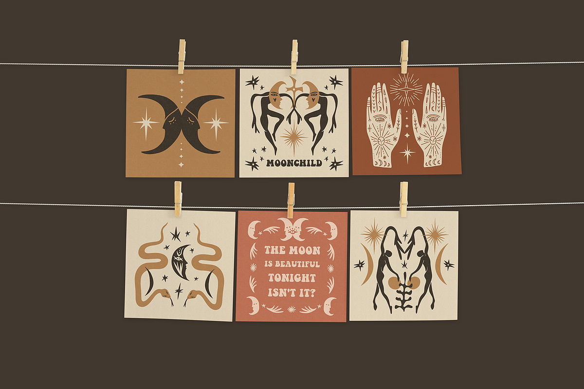 Moon Doodles Bundle, an Object Graphic by Annie Konst