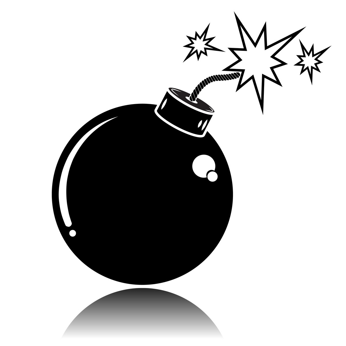 Black Bomb icon. Vector illustration, an Icon by Vector Shop