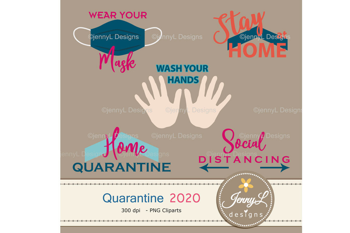 Quarantine Digital Papers & Clipart, a Pattern Graphic by JennyL Designs