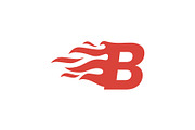 b letter fire flame hot uppercase, a Branding & Logo Template by vastard