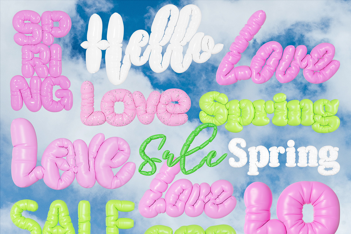 Hello Spring - 3D Lettering Set, a Graphic by LarysaZabrotskaya