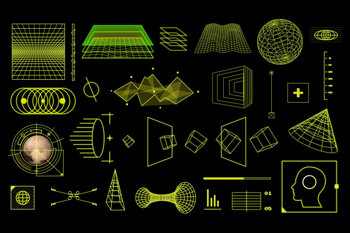 Retro Spaceship HUD, an Object Graphic by Pixflow