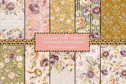 Boho Folk Floral Patterns, a Pattern Graphic by Flora Wild Designs