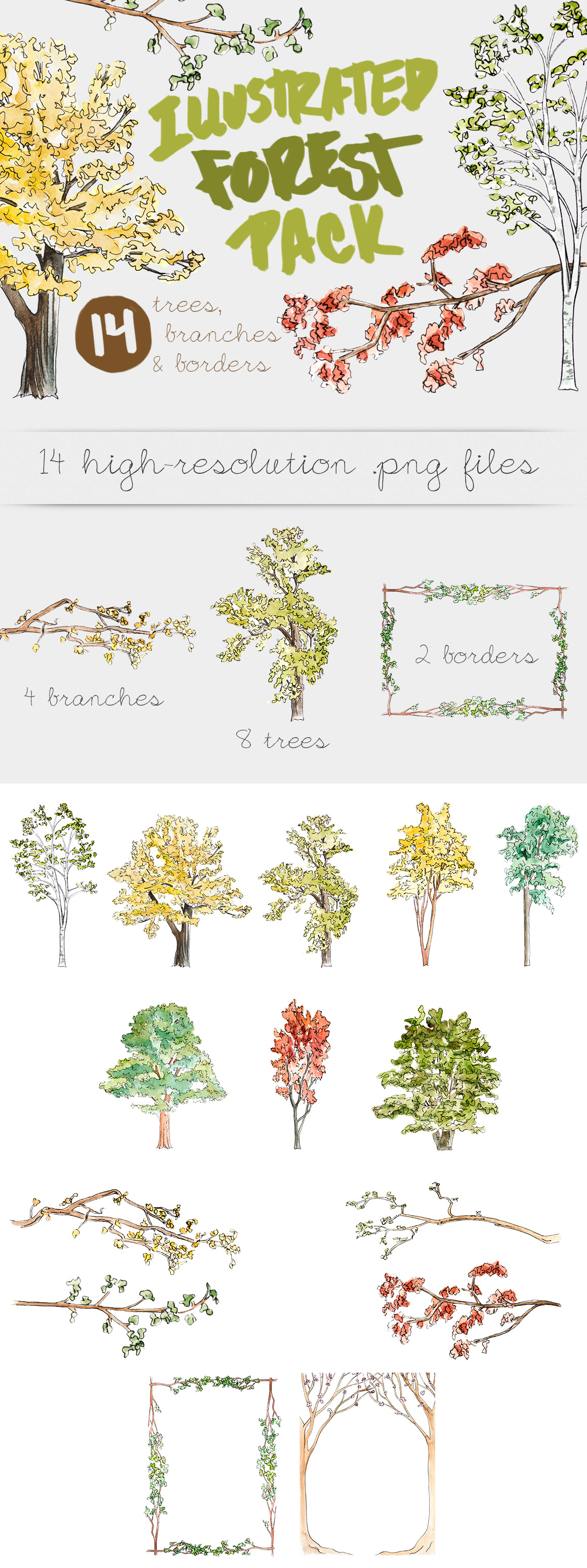 Illustrated Forest Pack, an Illustration by plaidGecko