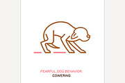 Dog fearful behavior icon, an Outline Icon by Anna's Shop