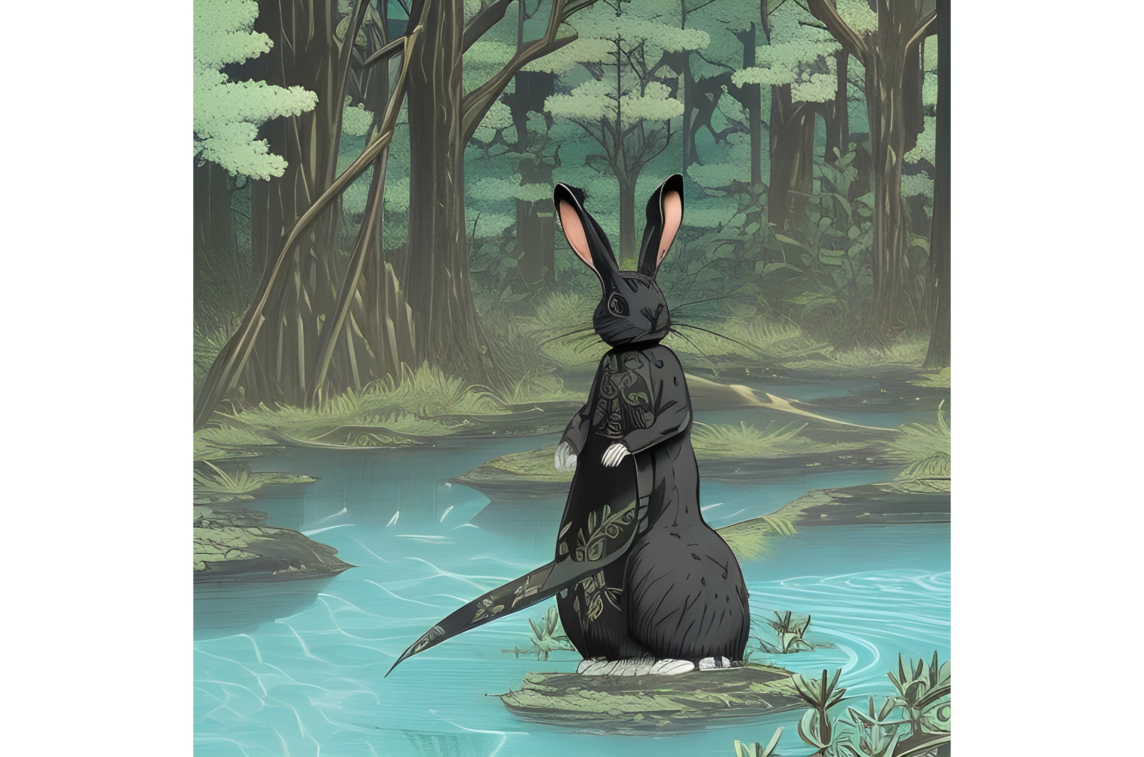 The black water rabbit is the symbol, an Animal Illustration by ...