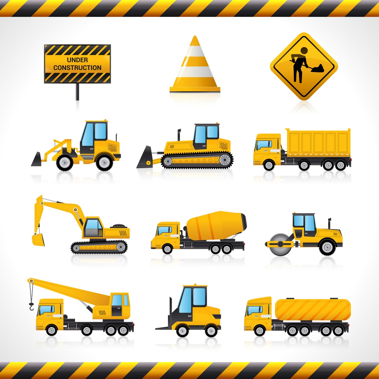 Construction machines icons set | Icons ~ Creative Market