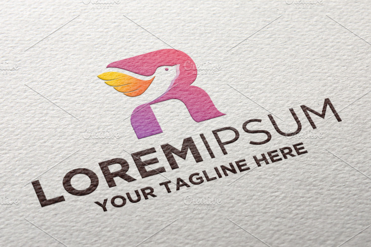 Letter R Logo Birds, a Branding & Logo Template by REDVY CREATIVE