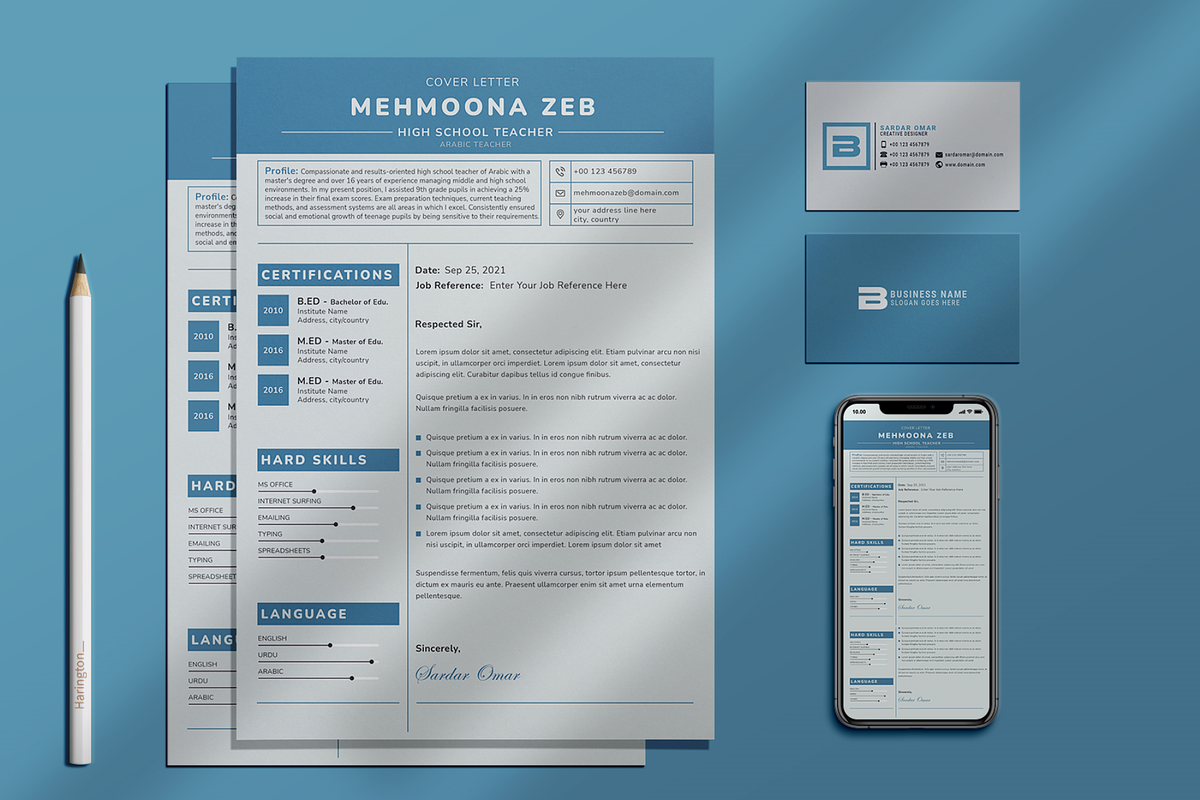 ATS Friendly CV Template - 03 Color Versions