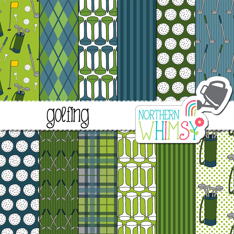 Golf and Golfing Patterns, a Pattern Graphic by Northern Whimsy Design
