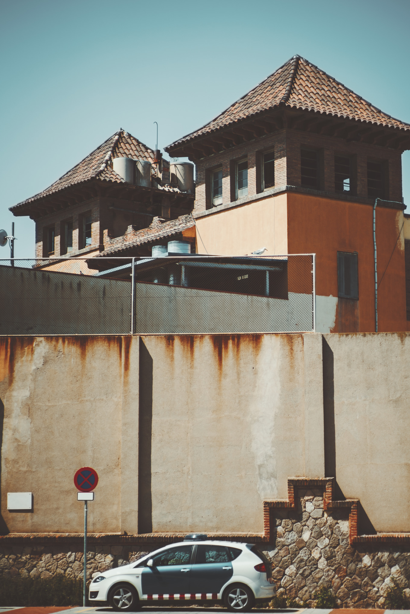 prison in Barcelona with two towers, an Architecture Photo by SkyNext