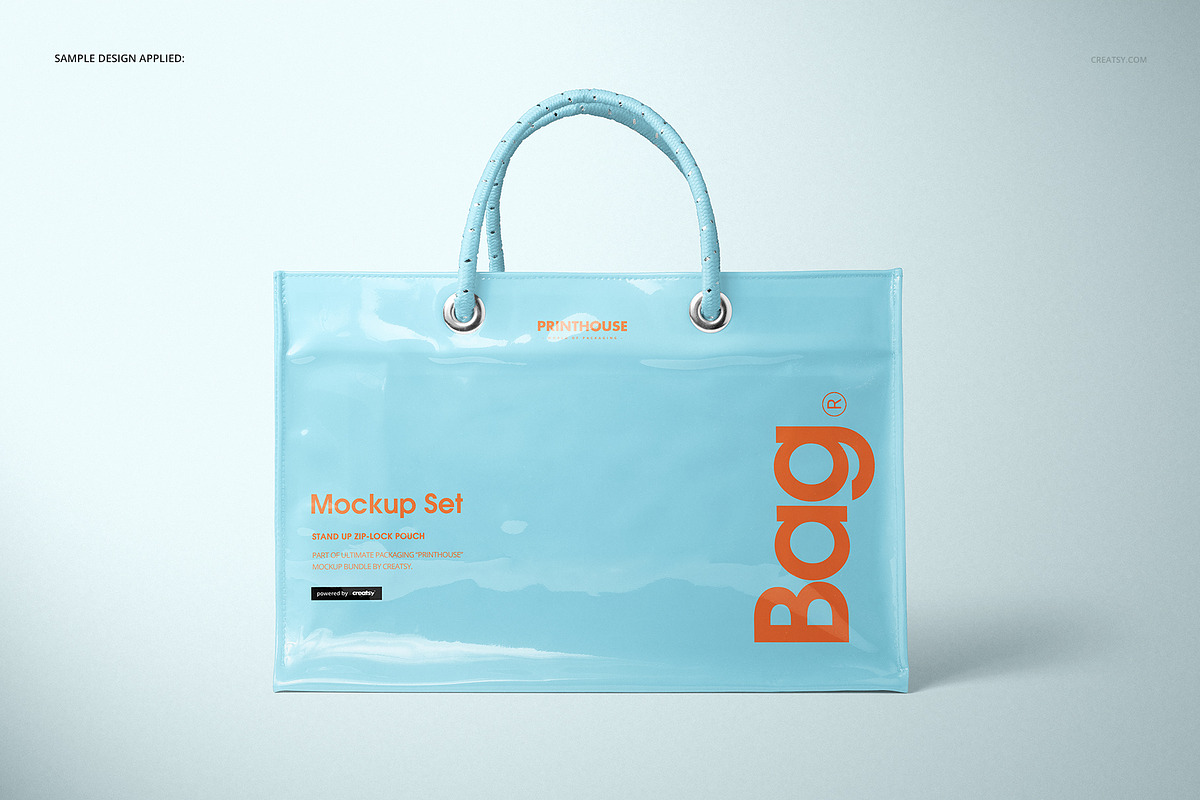 Vinyl PVC Reusable Tote Bag Mockups, a Household Mockup by creatsy5