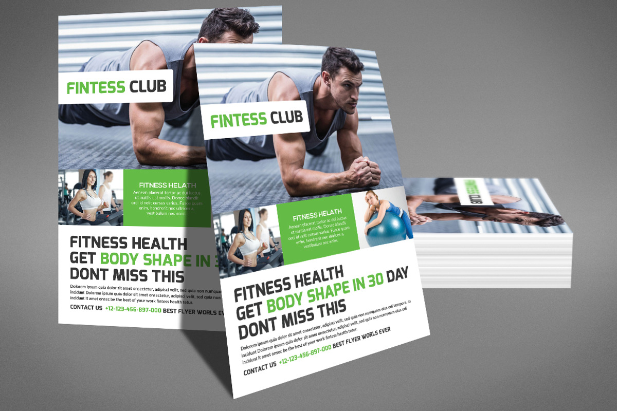 Challenge Fitness Flyer Template, a Flyer Template by graphicforest