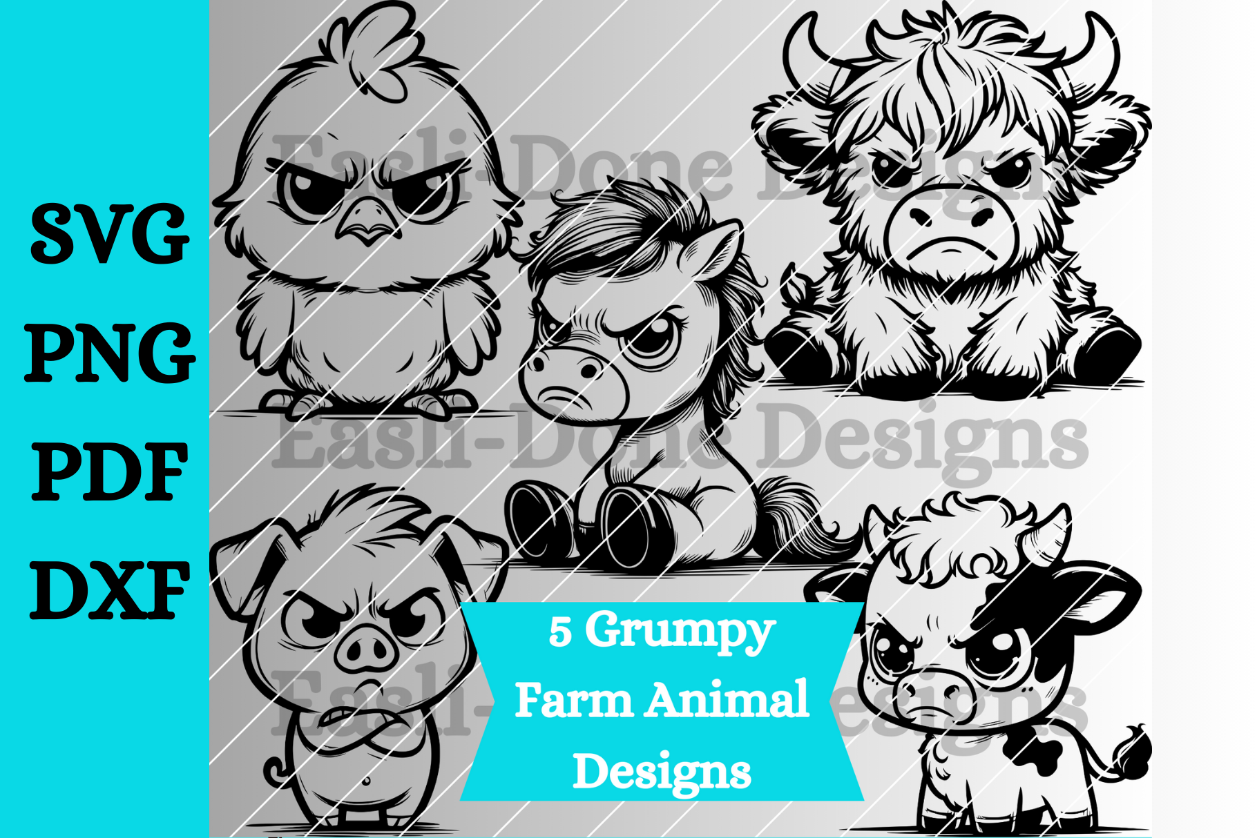 Angry Farm Animal SVG PNG Bundle, an Illustration by Easli-Done Designs ...