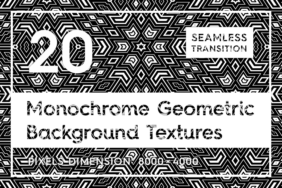 20 Monochrome Geometric Backgrounds, a Texture Graphic by Textures ...