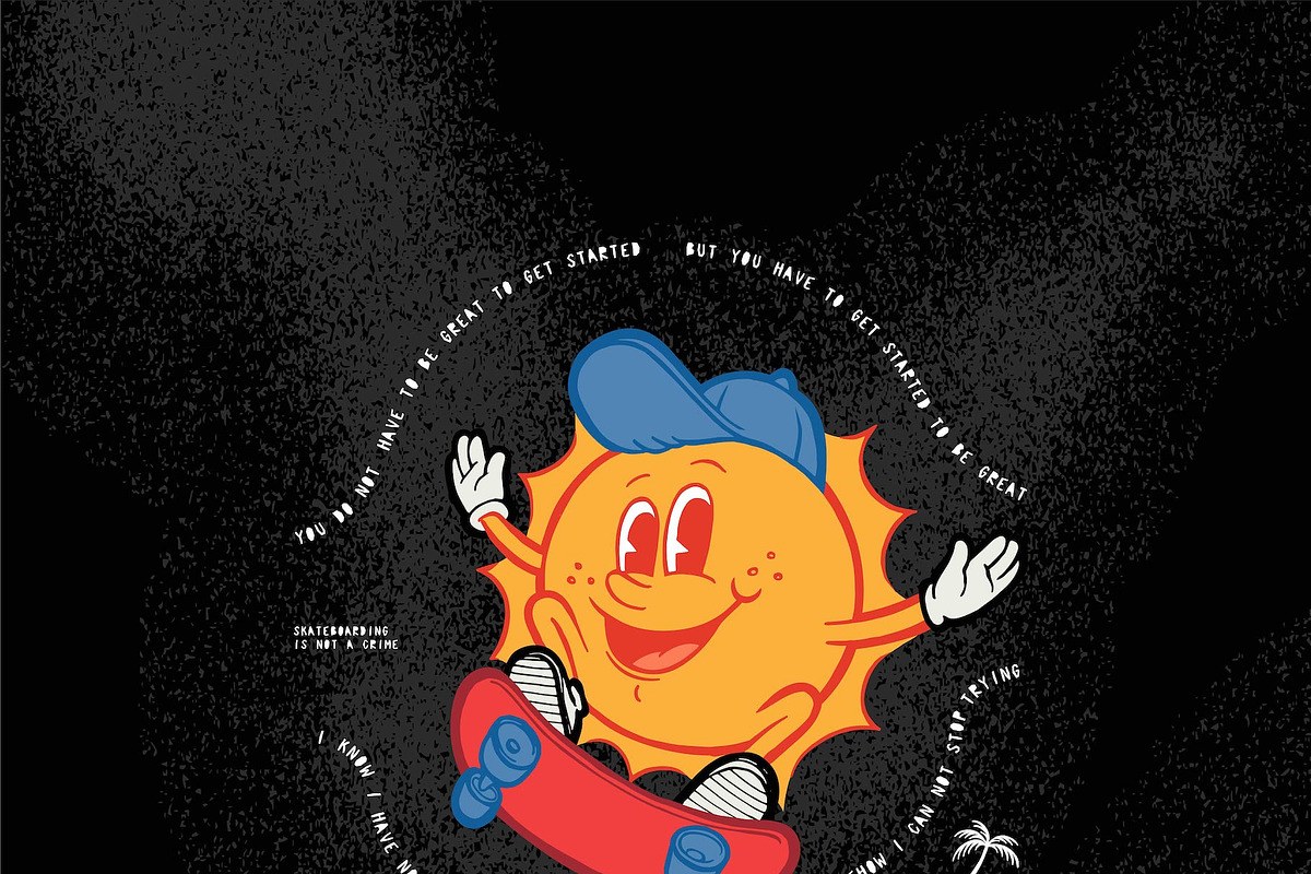 Sun Skater, an Illustration by hand draw