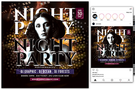 Night Flyer, a Flyer Template by KiraYamato Design Studio