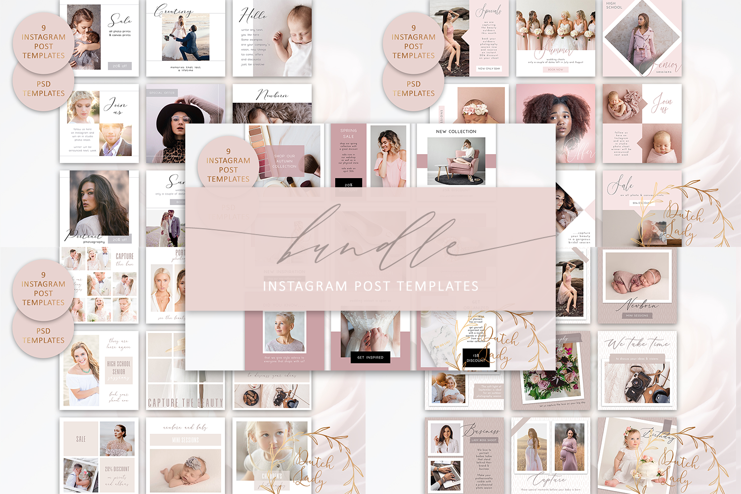 PSD Instagram Post Template Bundle, a Social Media Template by The ...