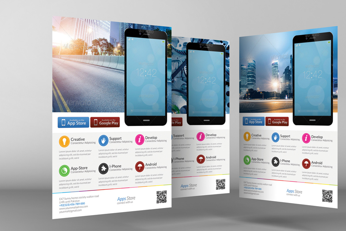 Mobile Apps Flyer Template, a Flyer Template by graphicforest