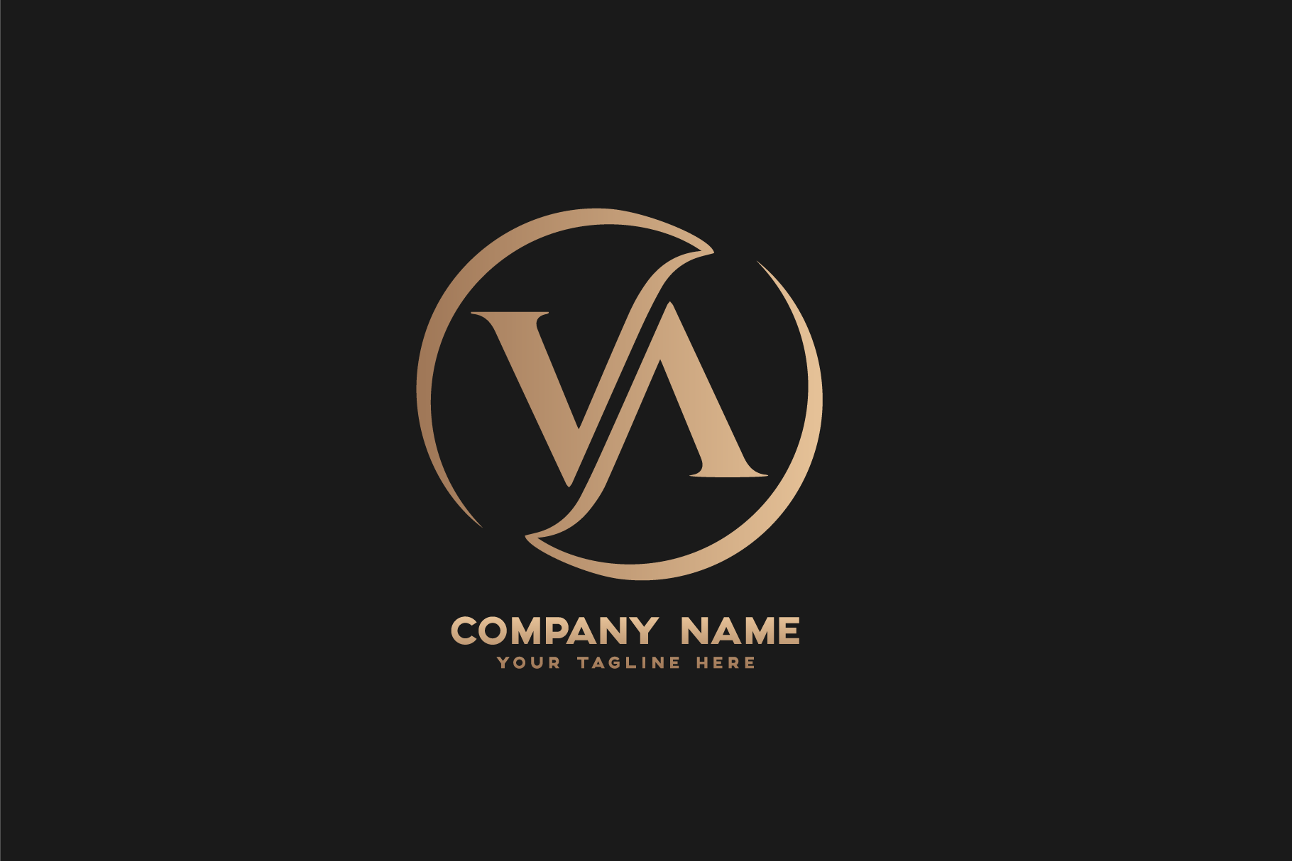 Alphabet VA circle Logo Template, a Branding & Logo Template by Half ...