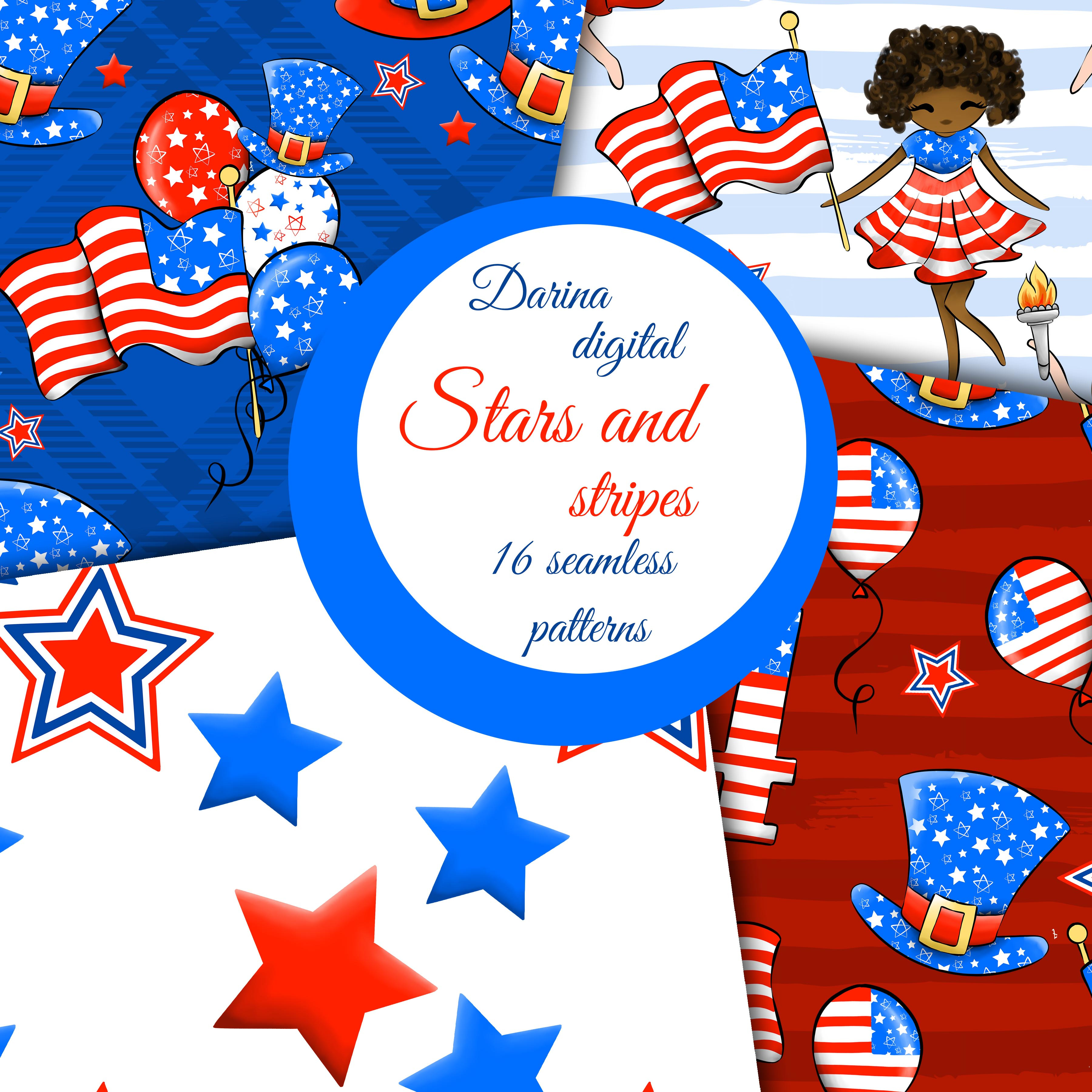 Stars and stripes patterns, a Pattern Graphic by DarinaDigital