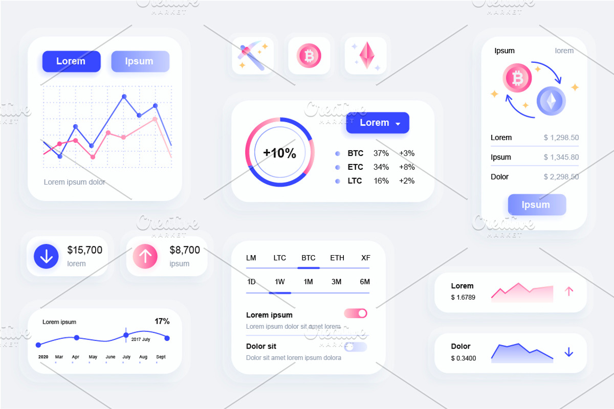 Mobile App UI Elements Kit, an UI Kit Template by alexdndz