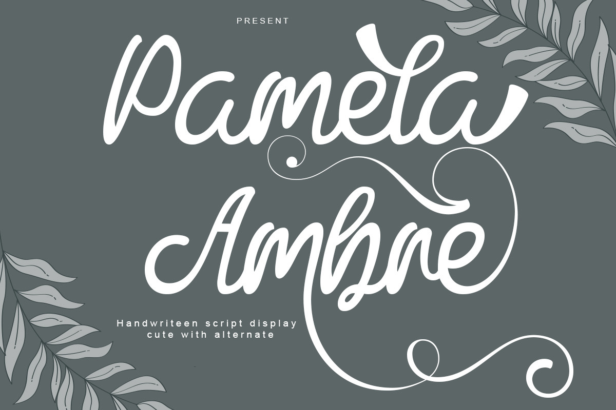 Pamela Ambre, a Script Font by Bramcreative
