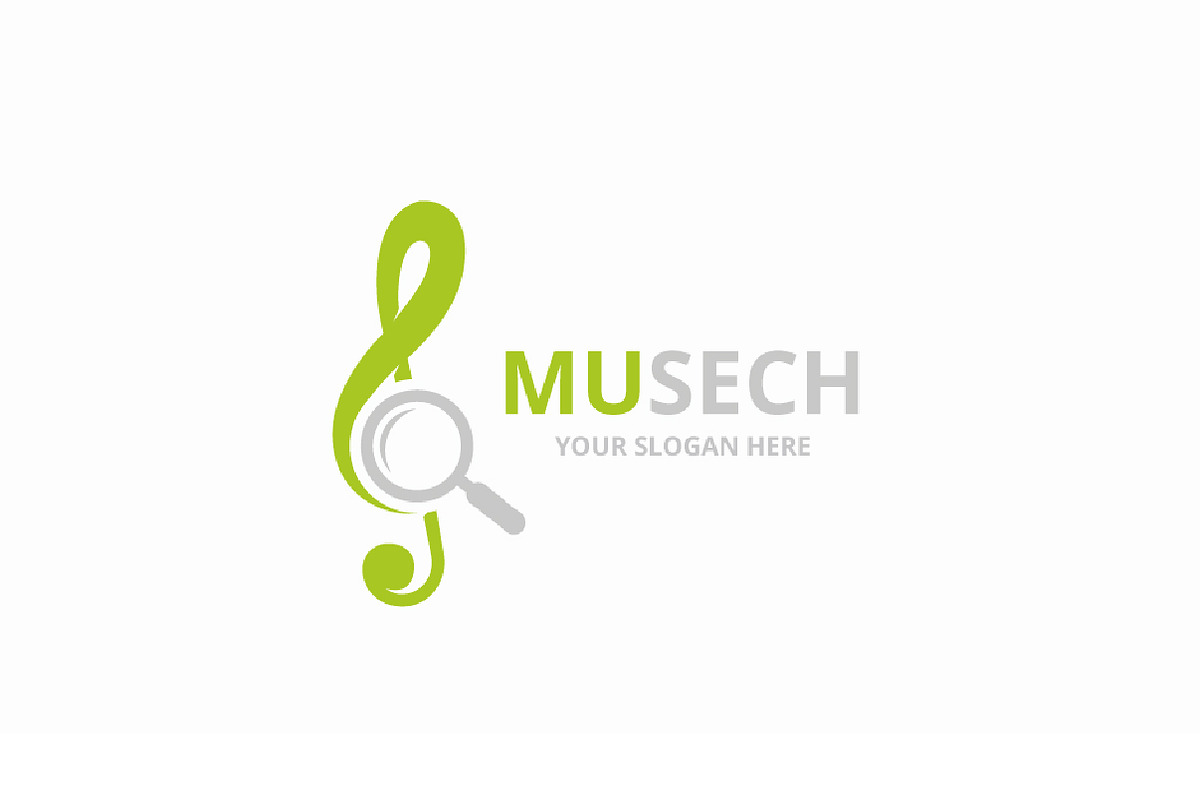Vector treble clef and loupe logo, a Branding & Logo Template by GraphiShop