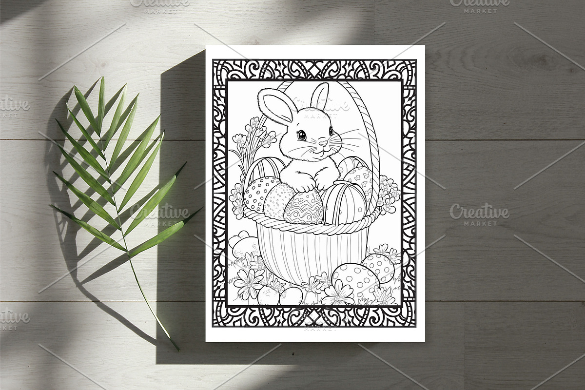 63 Easter Egg Basket Coloring Pages, a Seasonal Illustration by Blue ...