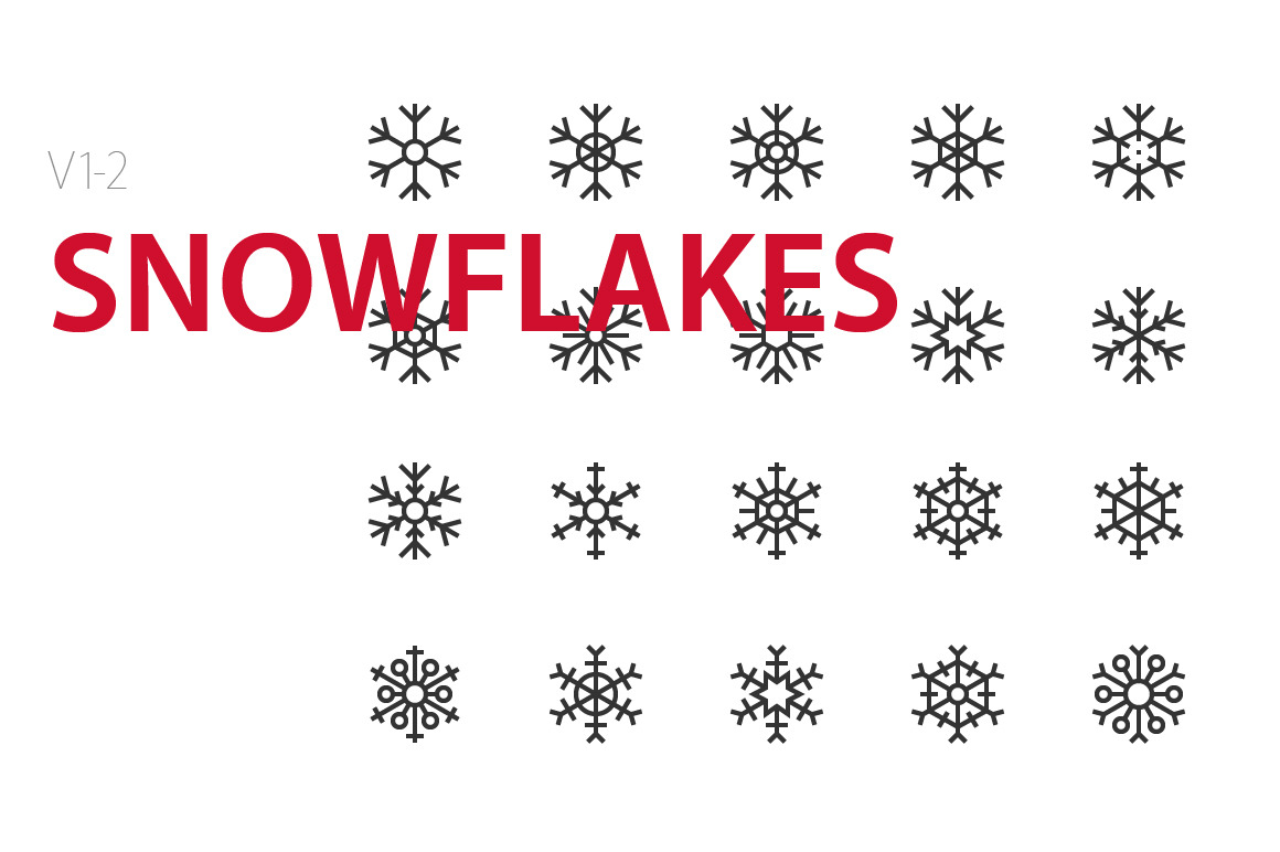 40 Snowflakes UI icons, an Outline Icon by Palau