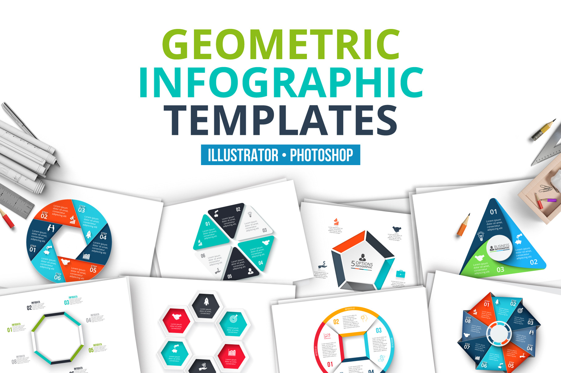 Geometric infographic templates, a Presentation Template by Abert