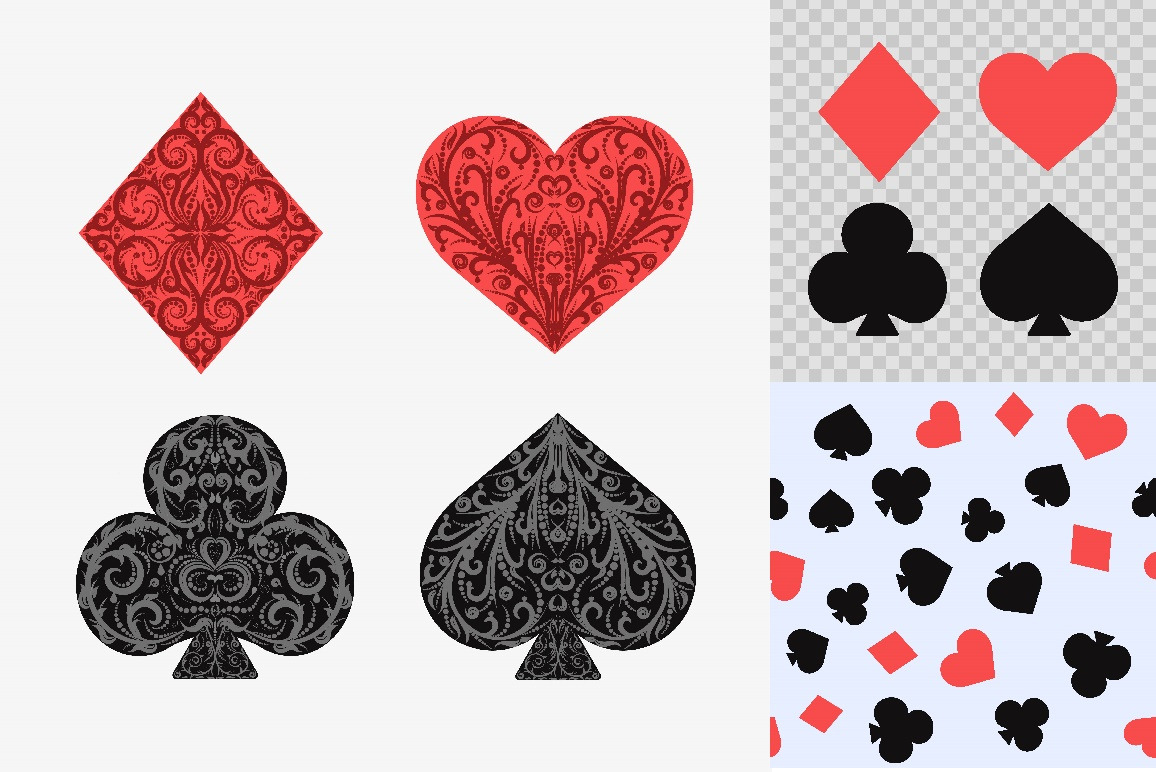 Set of playing card suits | Decorative Illustrations ~ Creative Market