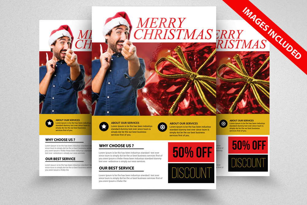Christmas Discount Flyer Template, a Flyer Template by Psd Templates
