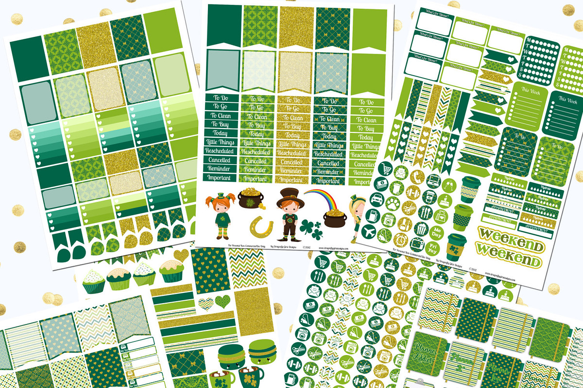 March Printable Planner Stickers, a Graphic by Dragonfly Girls Designs