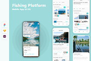 Fishing Platform Mobile App UI Kit | UI Kits and Libraries ~ Creative ...