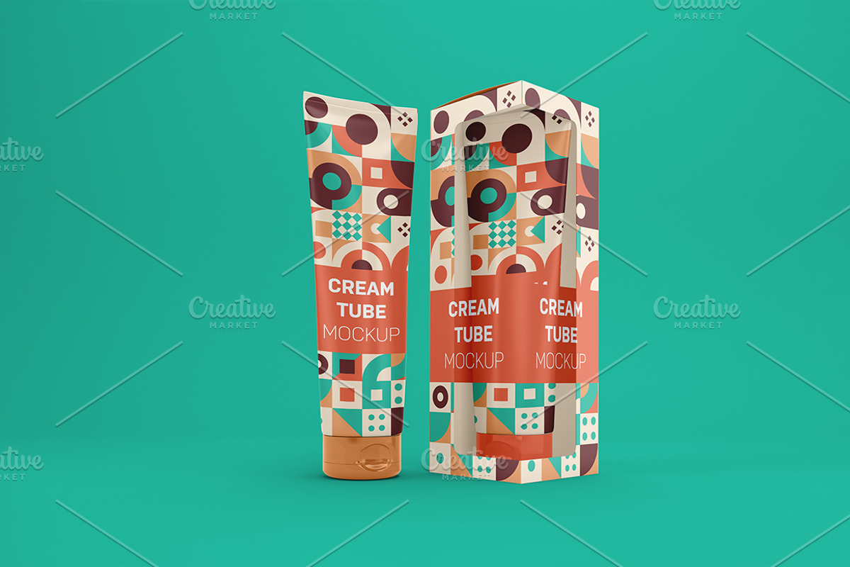 Cream Tube Mockup, a Packaging Mockup by Qaleb Studio