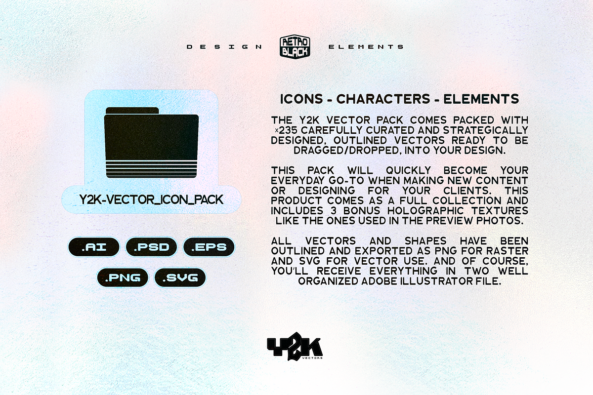 235 Y2K Shapes, Icons & Elements Pack